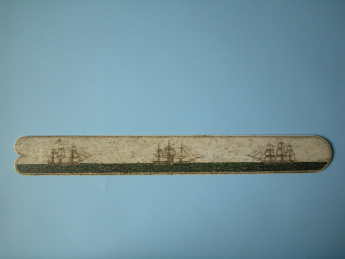 - Exceptional Polychromed Whalebone Corset busk, circa 1840 “Whaling ...