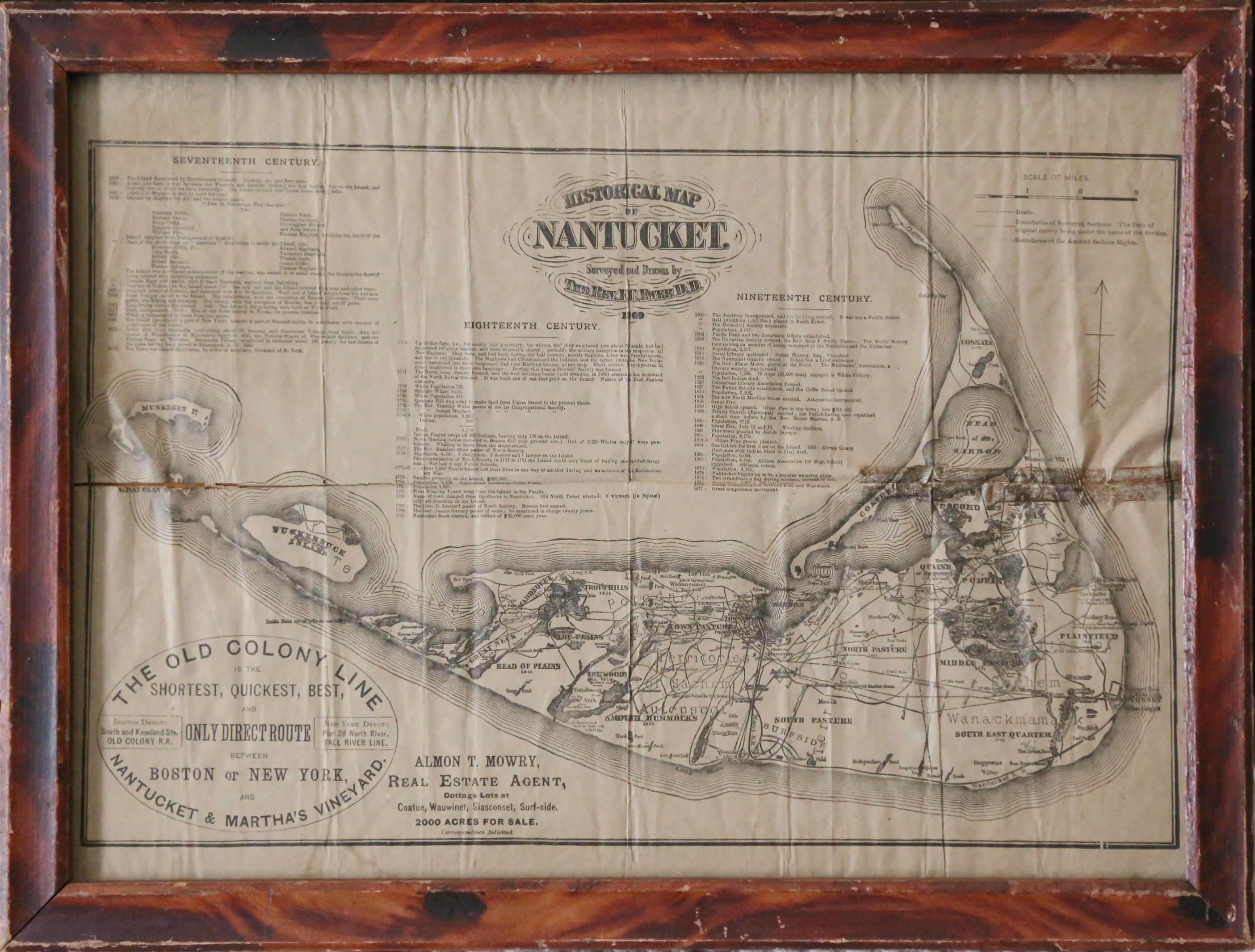 - Reverend Ewer Map of Nantucket, 1877 For the "Old Colony Line ...