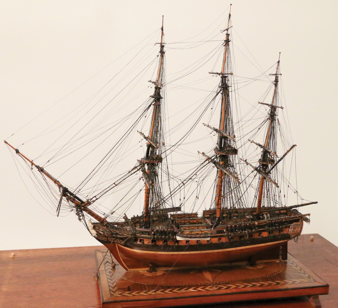 - English or French Boxwood, Baleen and Ivory Prisoner-of-War Ship ...