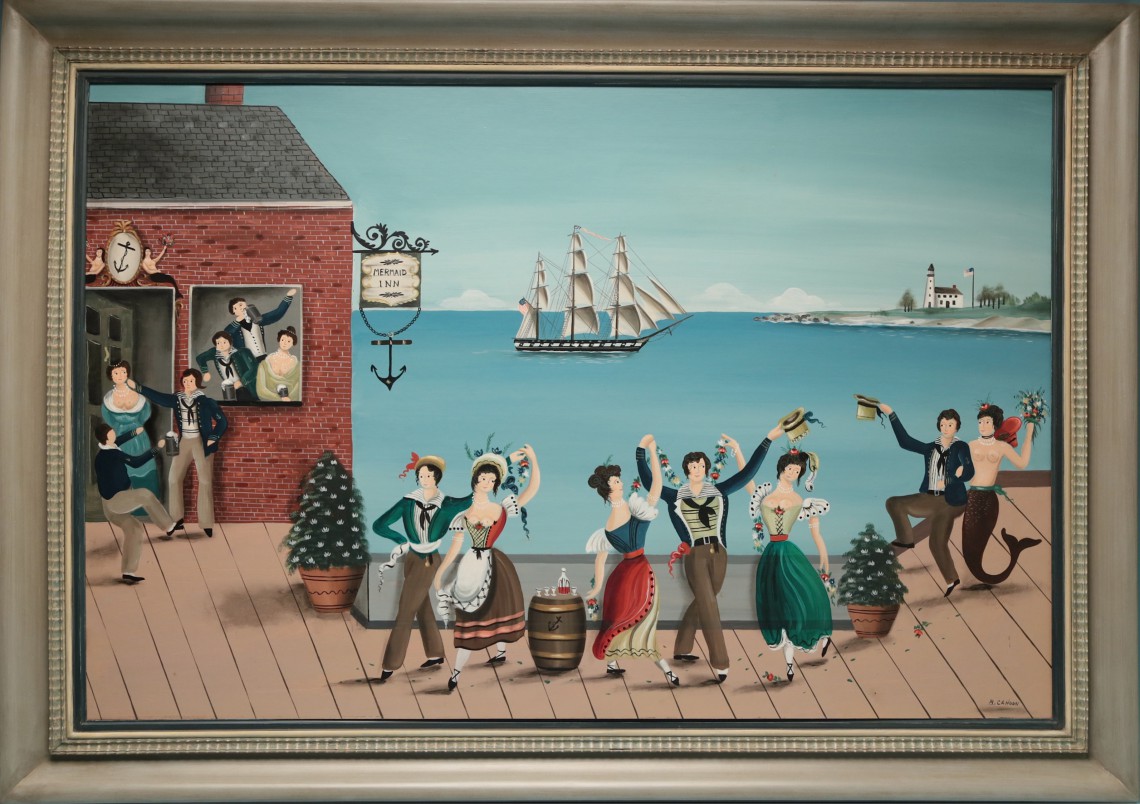 Fine Arts - Ralph Cahoon Oil on Masonite "Mermaid Inn" - Rafael Osona ...