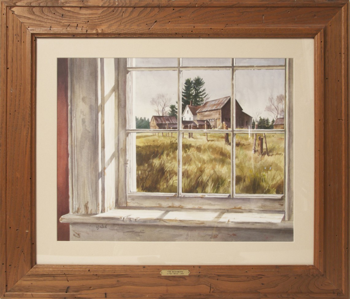 Alfred Brule - Alfred Brule Watercolor on Paper "The Neighbors ...