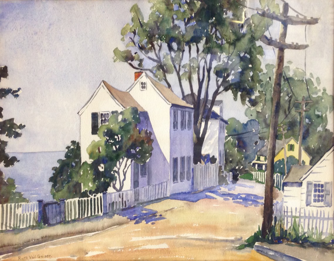 Ruth Vail Geiser - Ruth Vail Geiser Watercolor on Paper "Nantucket View ...