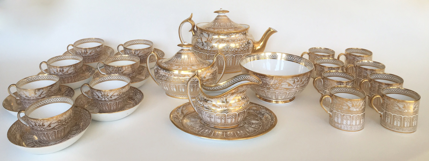 Spode - 19th C. Spode Gold Hand Painted Tea Set - Rafael Osona Auctions ...