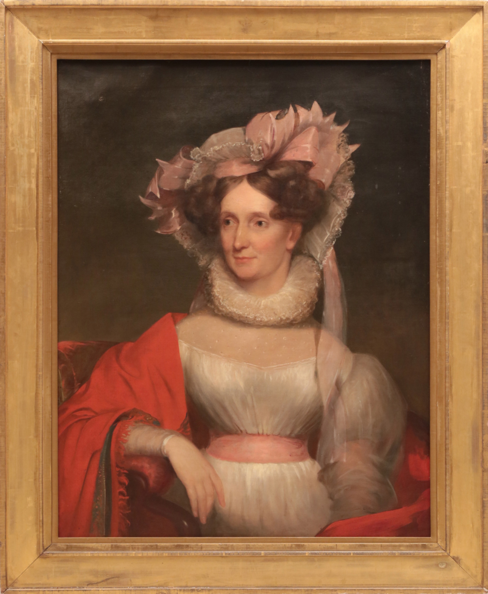 American School - American School "Portrait of a Lady" Oil on Canvas ...