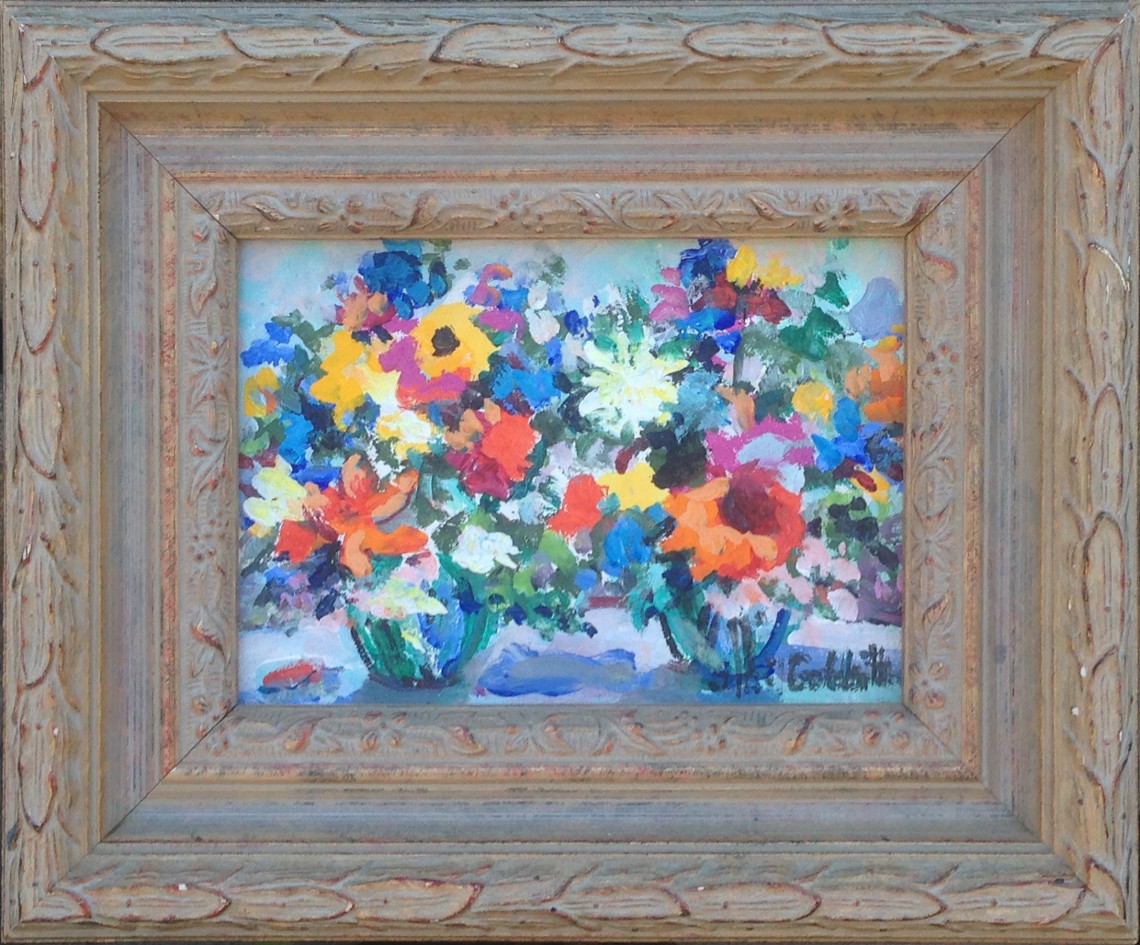 Sybil Goldsmith - Sybil Goldsmith Miniature Oil on Board Still Life ...