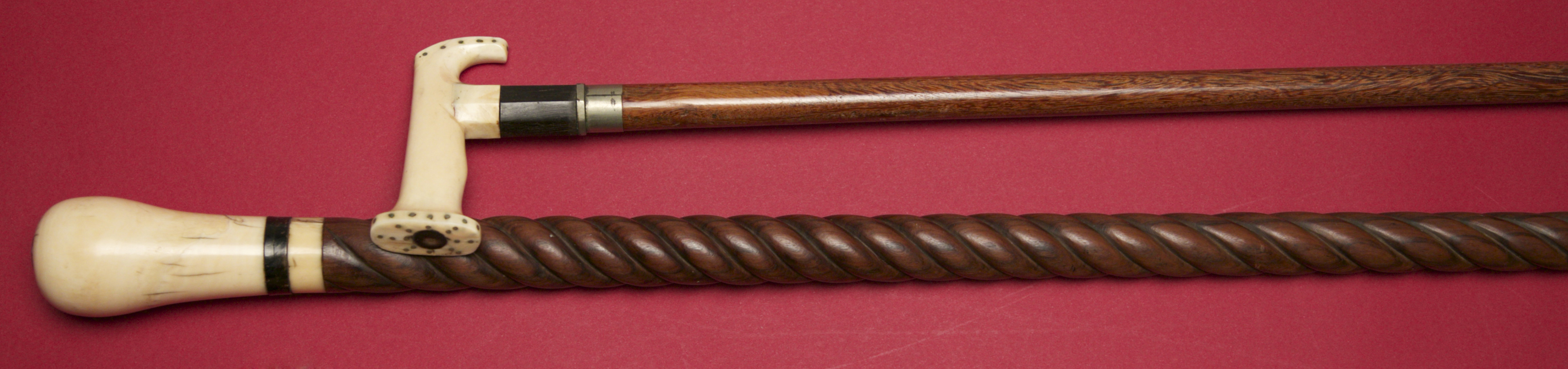 Cane - 19th Century Whale Ivory and Whalebone Canes - Rafael Osona ...