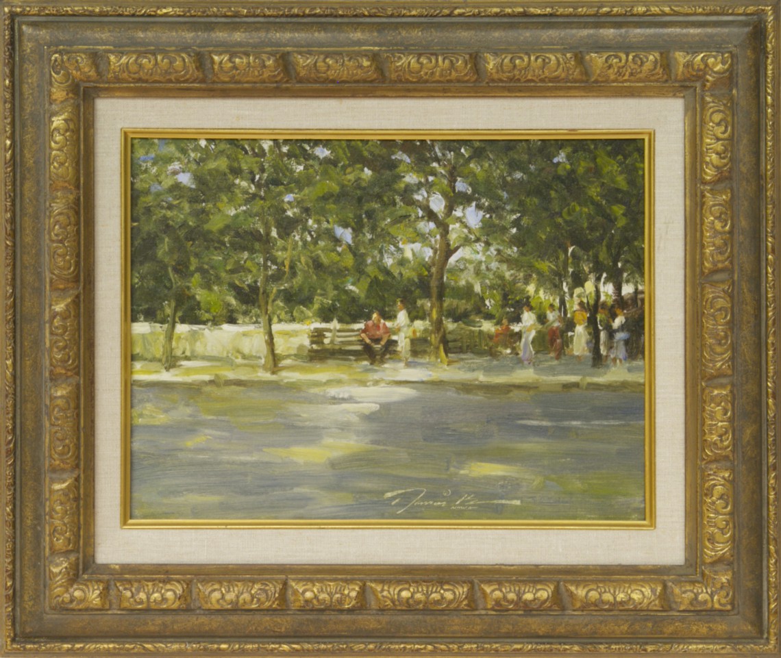 Ramon Kelley - Ramon Kelley Oil on Canvas "Central Park" - Rafael Osona ...