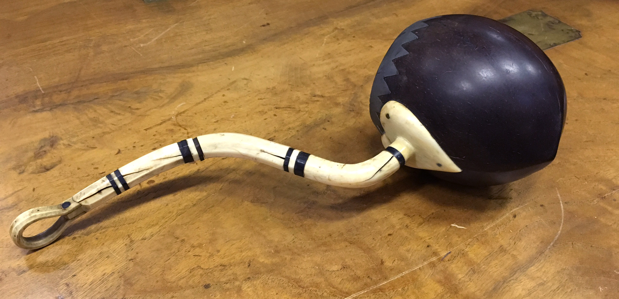 Rum Dipper - American Whale Ivory, Pewter, Baleen & Coconut Rum Dipper ...