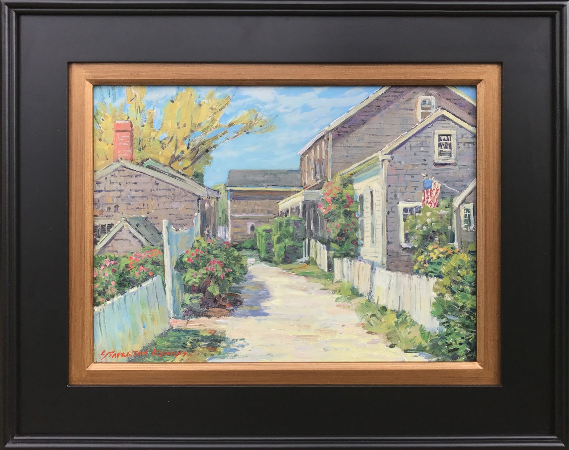 Stapleton Kearns - Stapleton Kearns Oil on Canvas "Nantucket Cottages ...