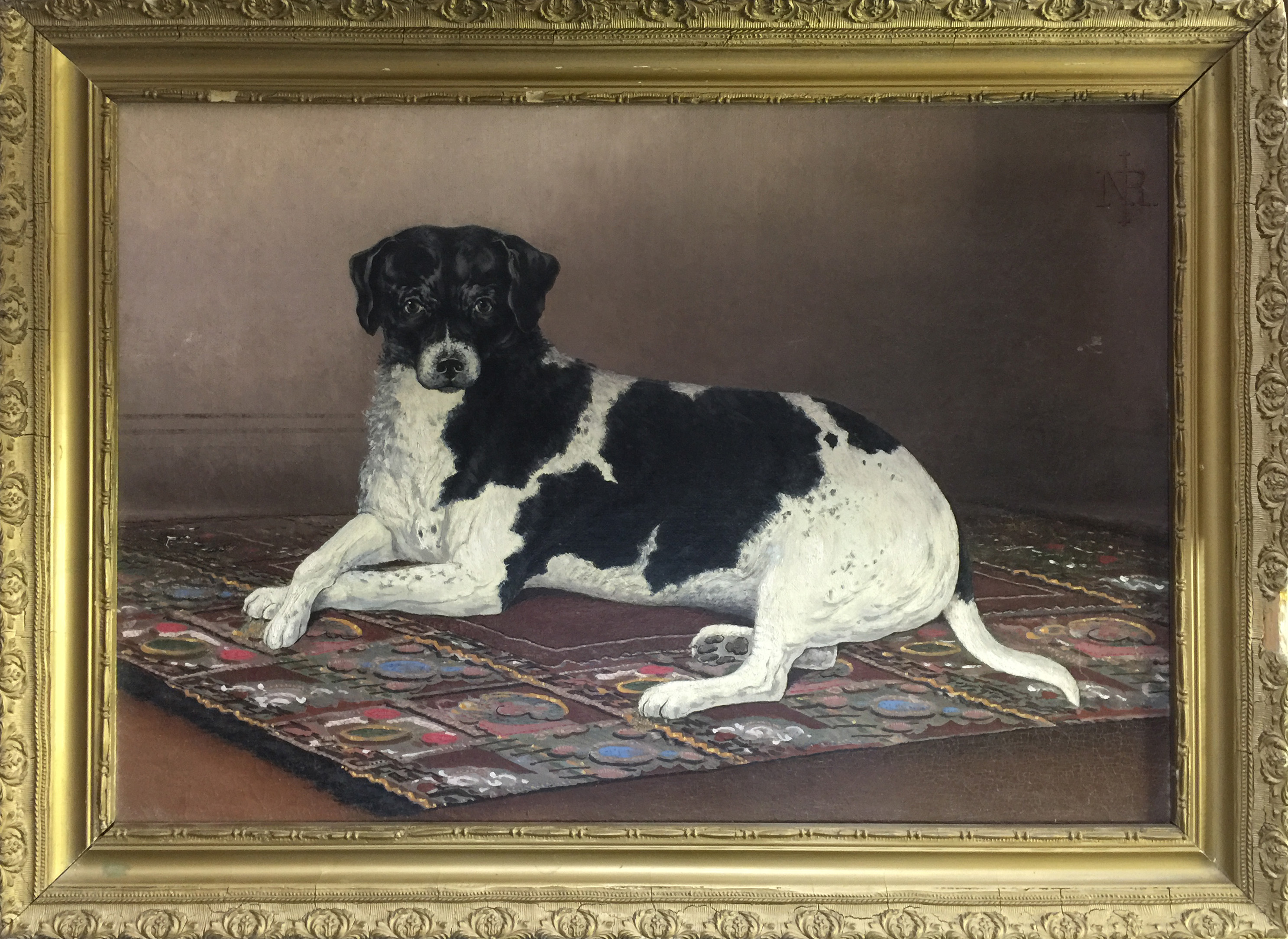 - Vintage Oil on Canvas "Portrait of a Reclining Dog" - Rafael Osona ...