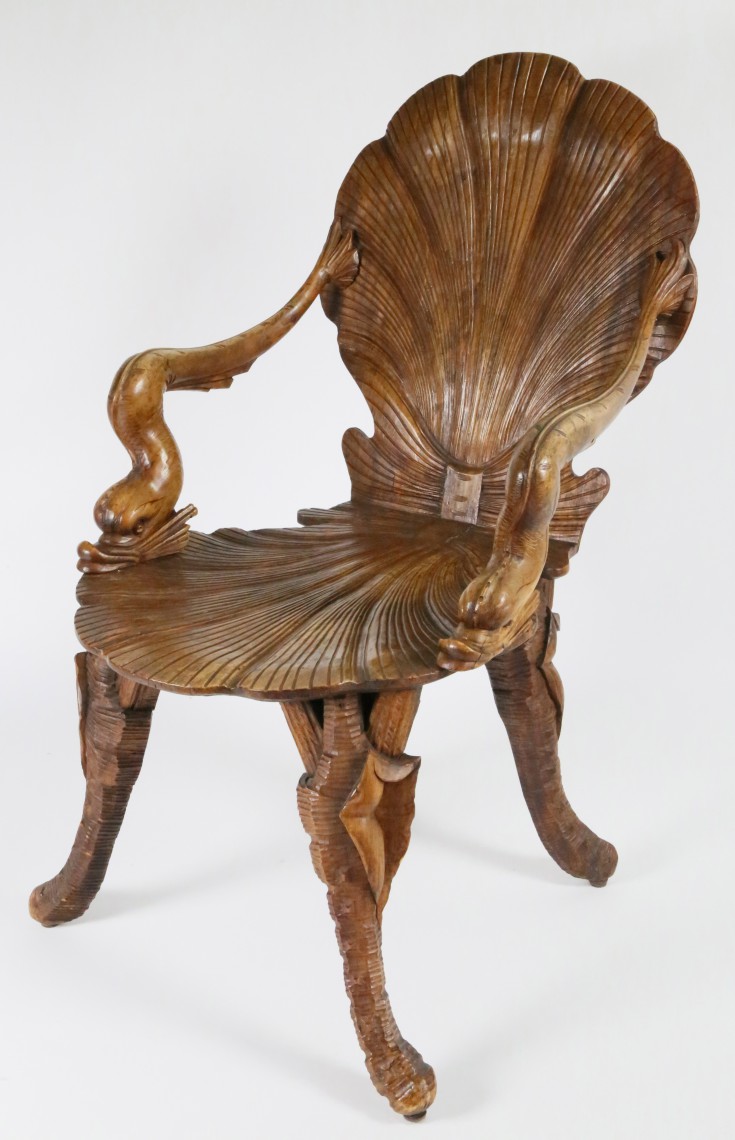 Grotto Chair - Italian Carved Walnut Grotto Chair, circa 1880 - Rafael ...