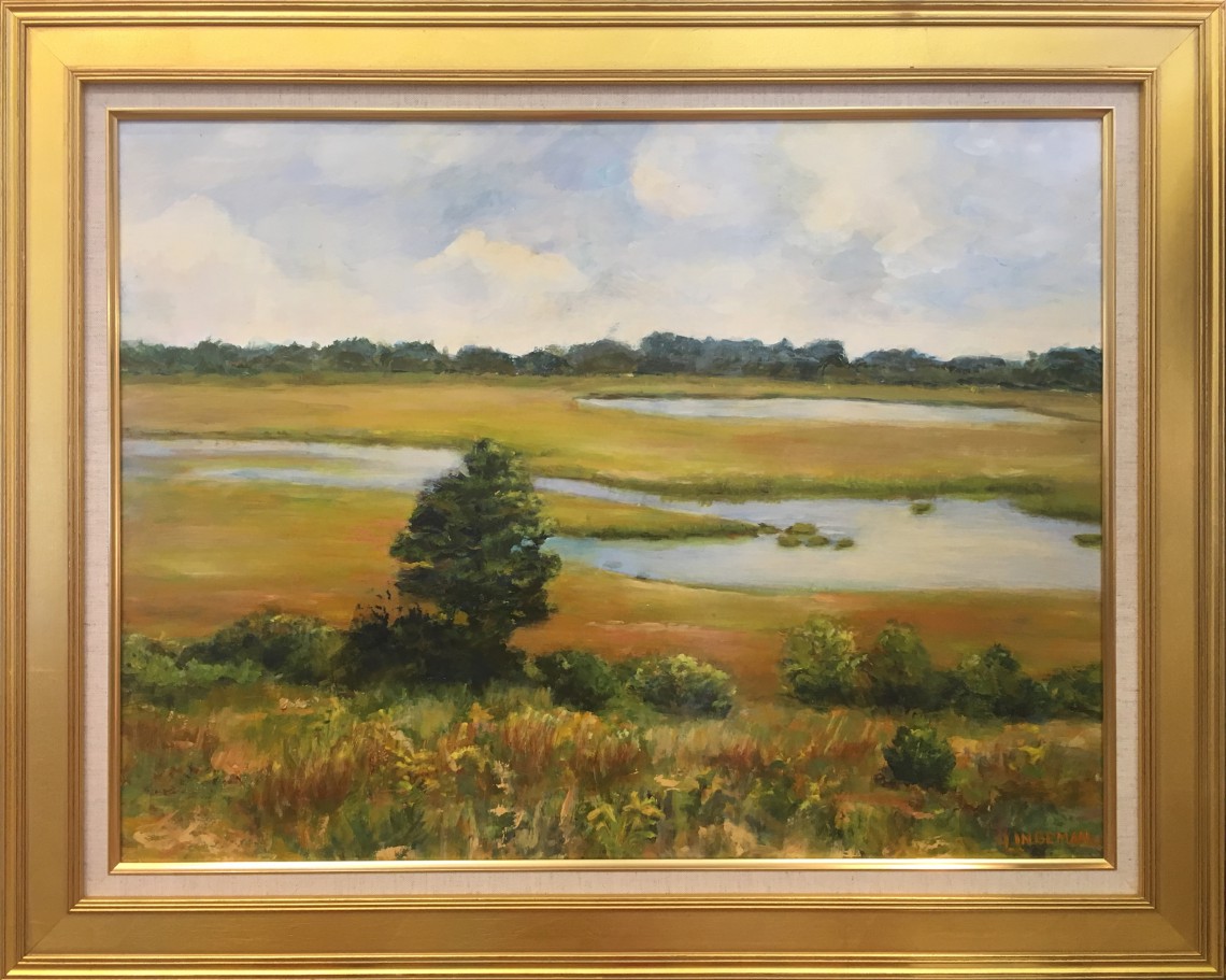 Lingeman - Sue Lingeman Oil on Board "Nantucket Autumn Landscape ...