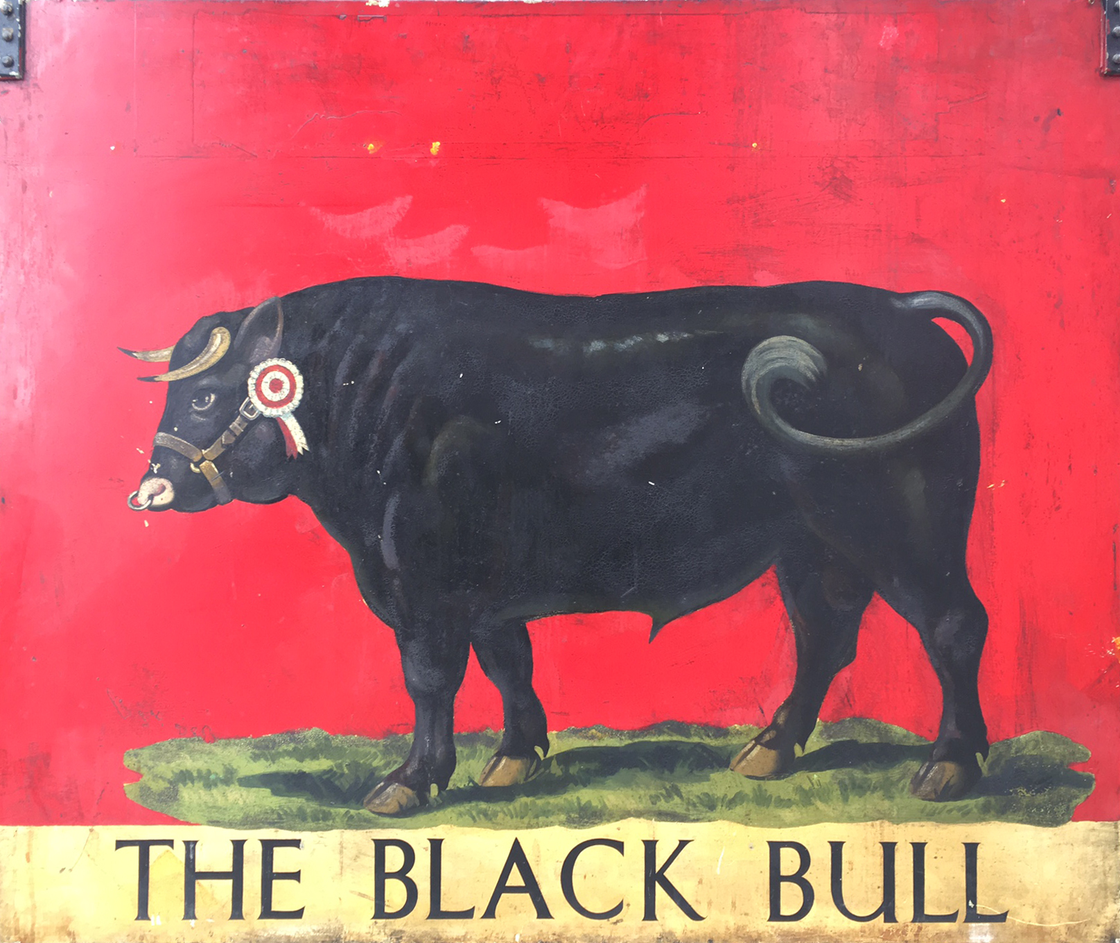 Pub Sign - Vintage Double Sided Painted Steel "The Black Bull" Pub Sign ...