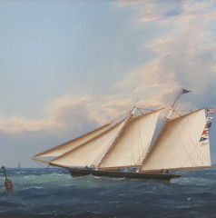 William R. Davis - William R. Davis Oil on Panel "Preparing to Tack ...