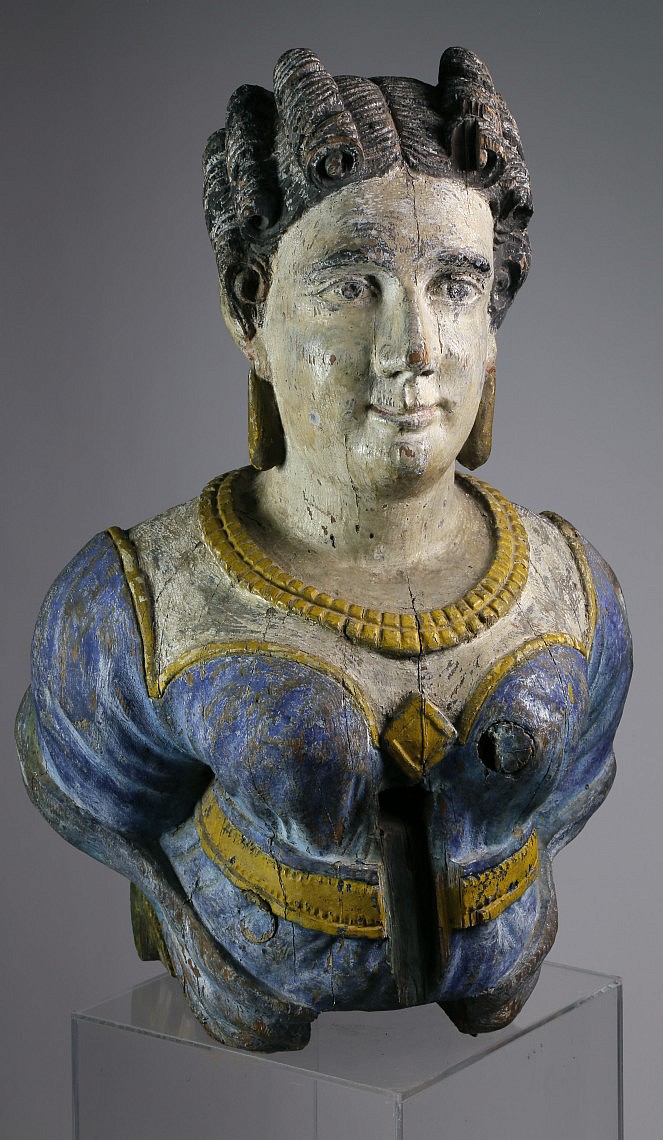 Ship's Figurehead - 19th Century Carved and Polychromed Female Ship's ...