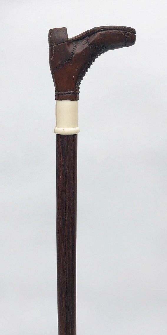 "Boot" Cane - Carved Wood "Boot" Cane, 19th Century - Rafael Osona ...
