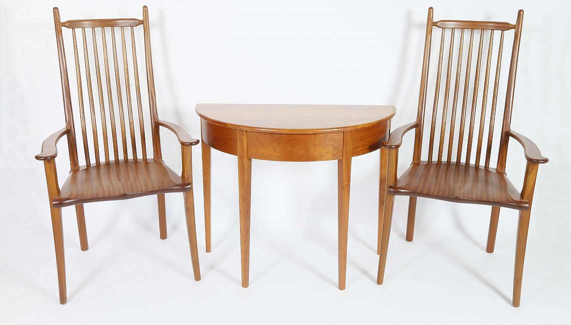 Stephen Swift - Pair of Stephen Swift Mahogany Armchairs and Console ...