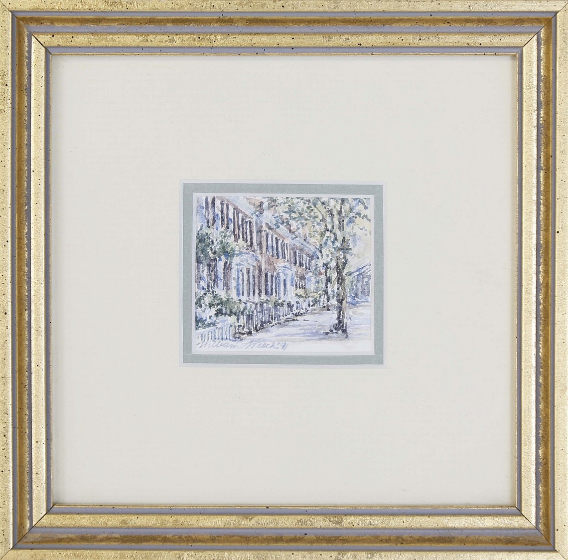 William Welch - William Welch Miniature Watercolor "Three Bricks in ...