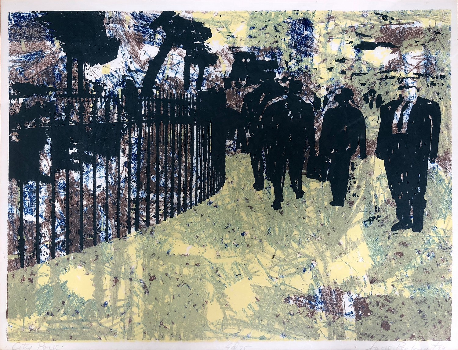 Jack Perlmutter - Jack Perlmutter Color Lithograph "City Park" - Rafael ...