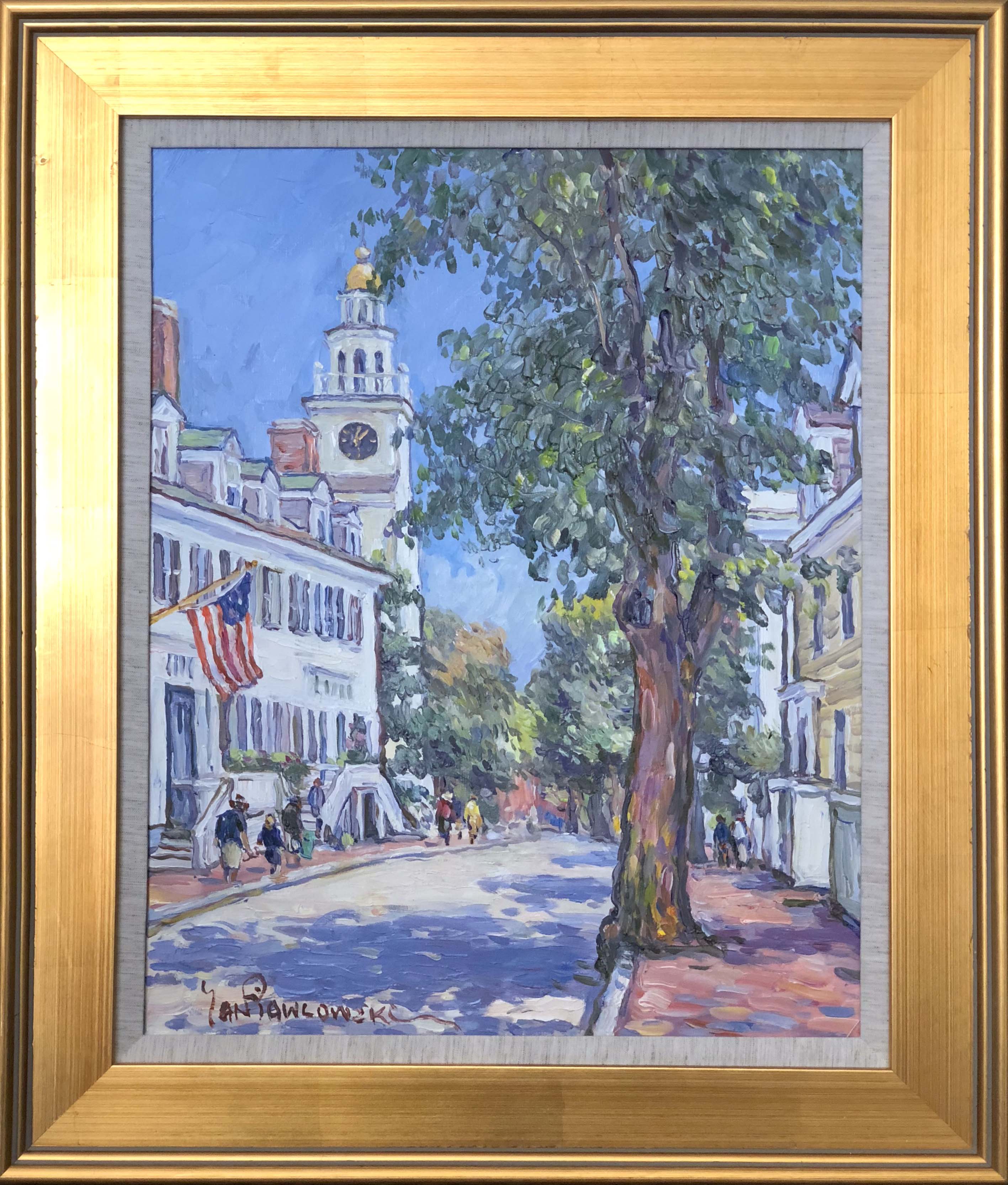 Jan Pawlowski - Jan Pawlowski Oil on Canvas "Down Orange Street ...