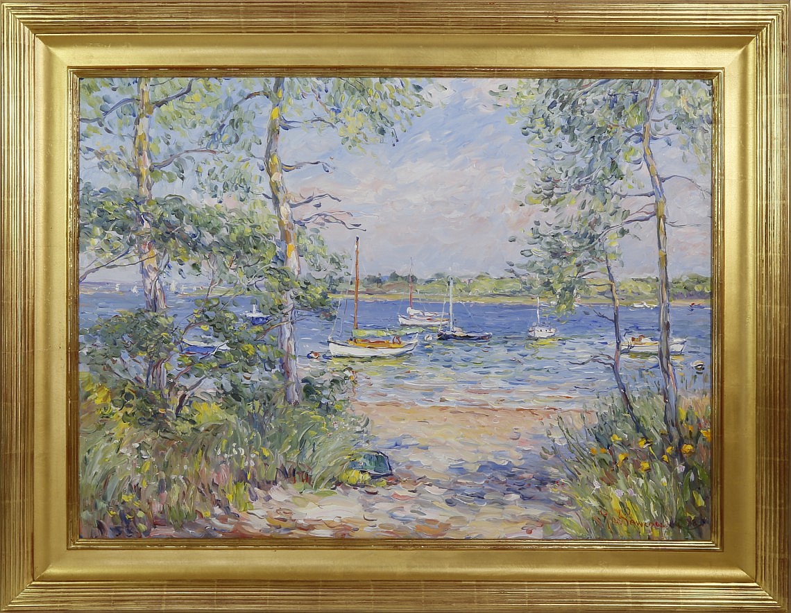 Jan Pawlowski - Jan Pawlowski Oil on Canvas "Sailboats Moored in Polpis ...