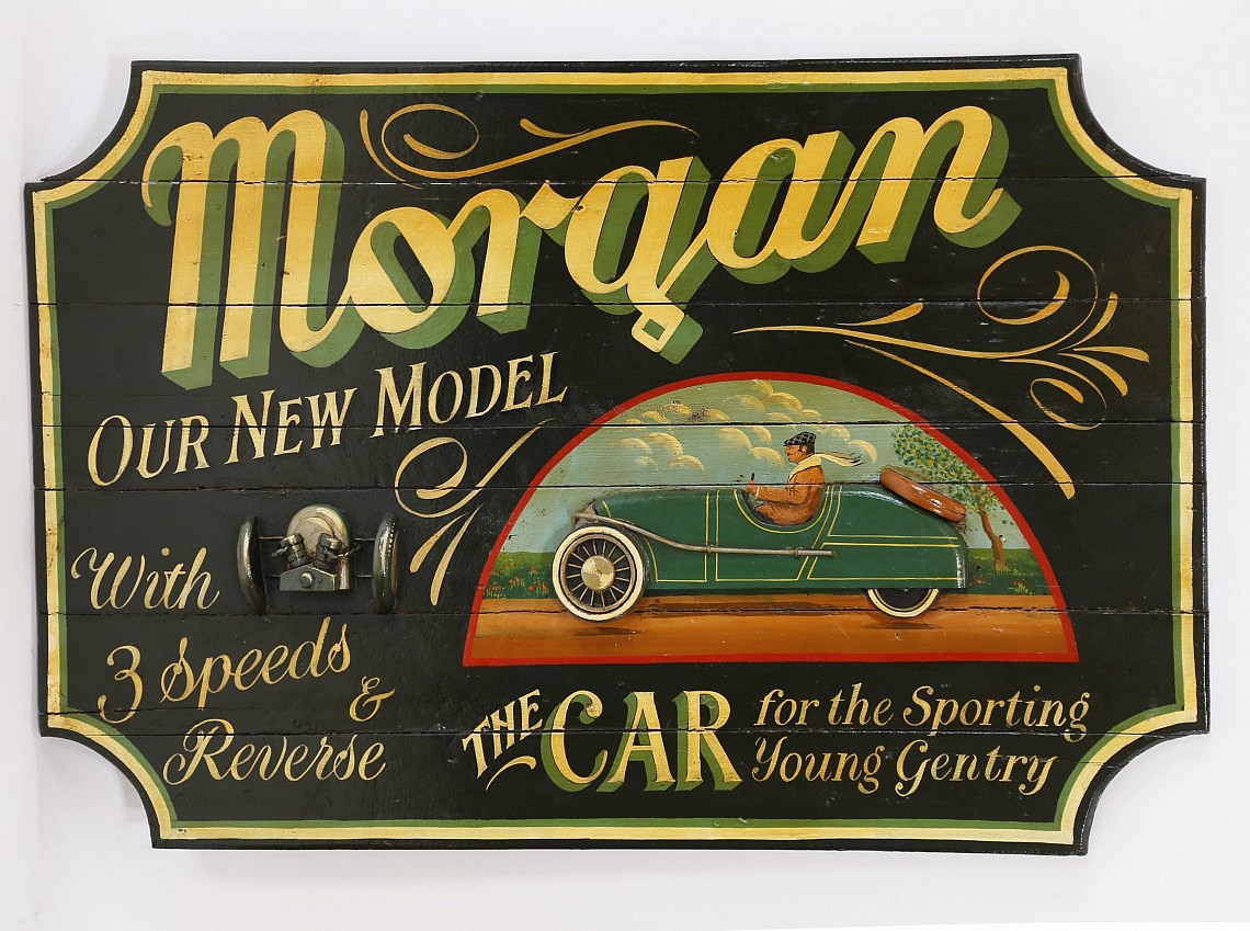 Sign - Antique Style "Morgan Car Company" Painted Wood Trade Sign ...