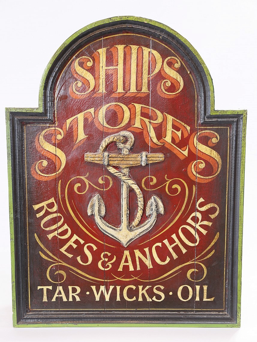 Trade Sign - Antique Style Painted Wood Trade Sign - Rafael Osona ...