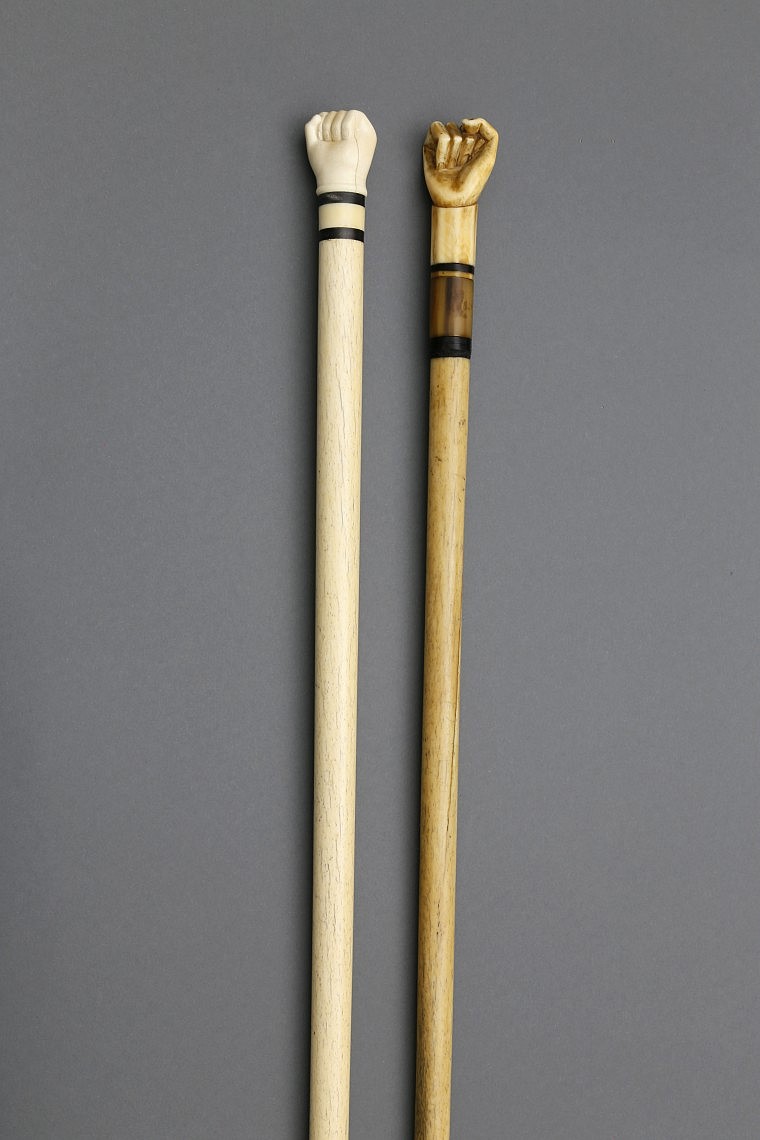 Walking Stick - Two Whaler Made Whale Ivory and Whalebone Walking ...