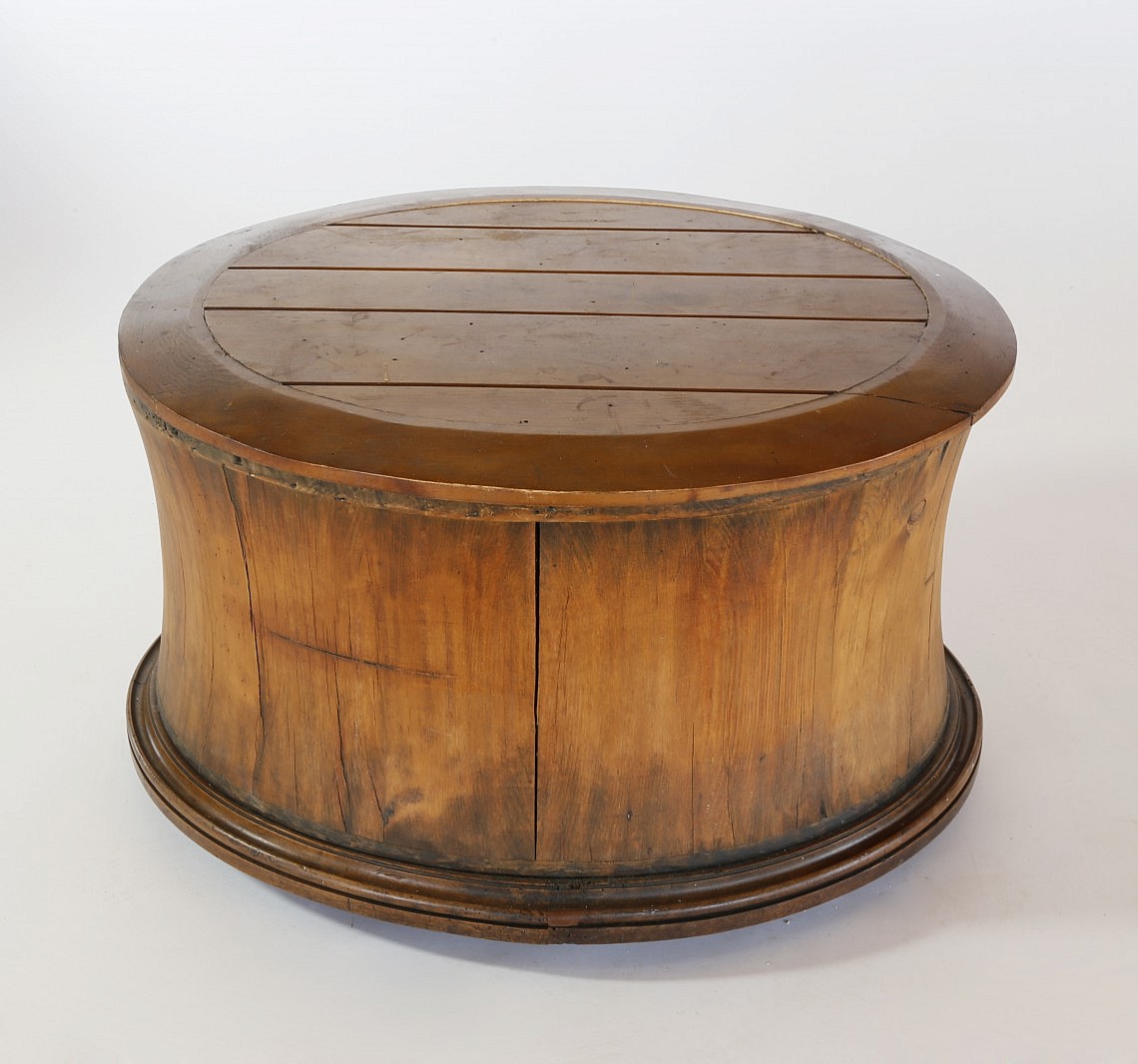 Storage Trunk - 19th Century Oval Pine and Walnut Storage Trunk ...