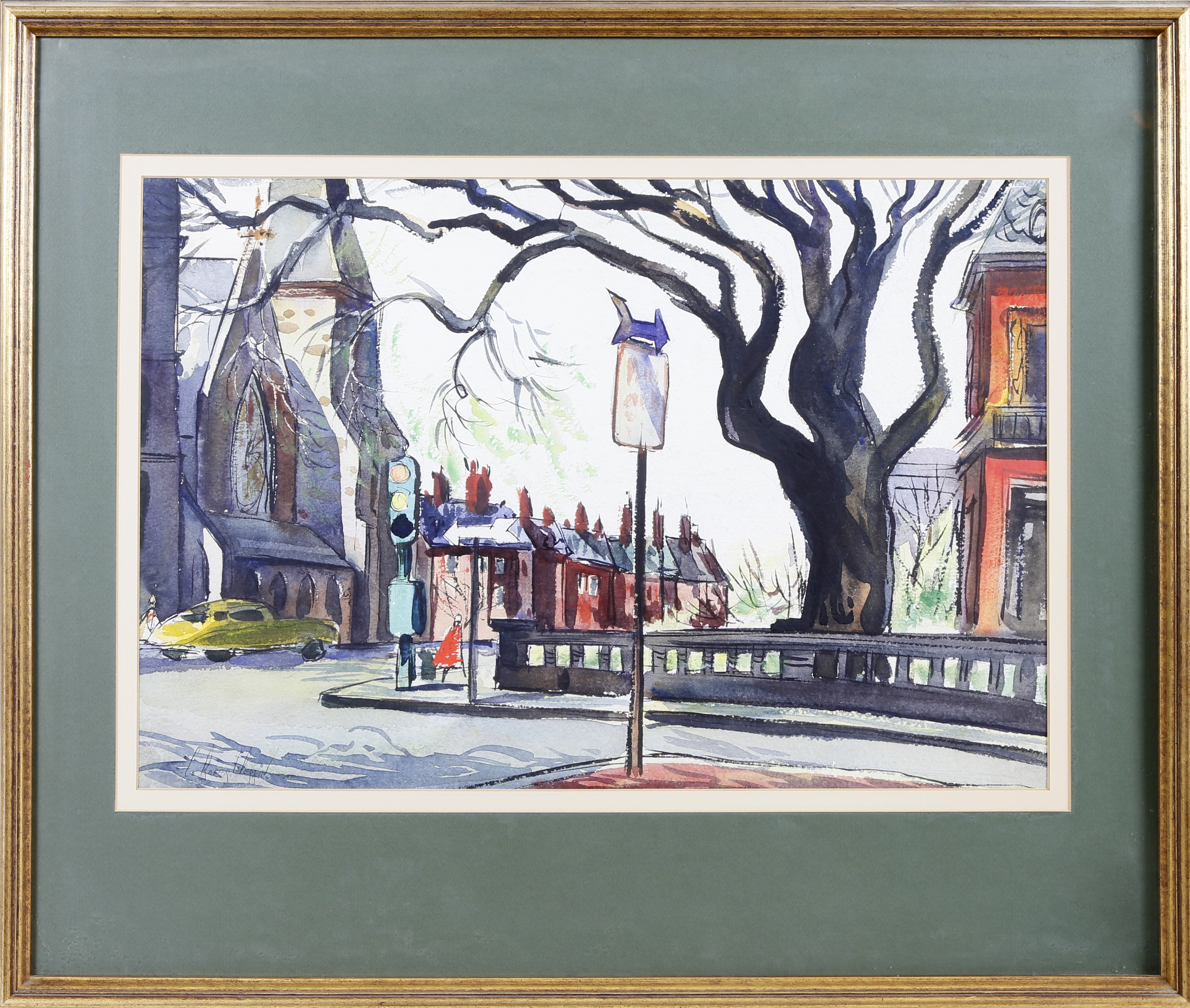Robert Perrin - C. Robert Perrin Watercolor on Paper "Winter Light ...