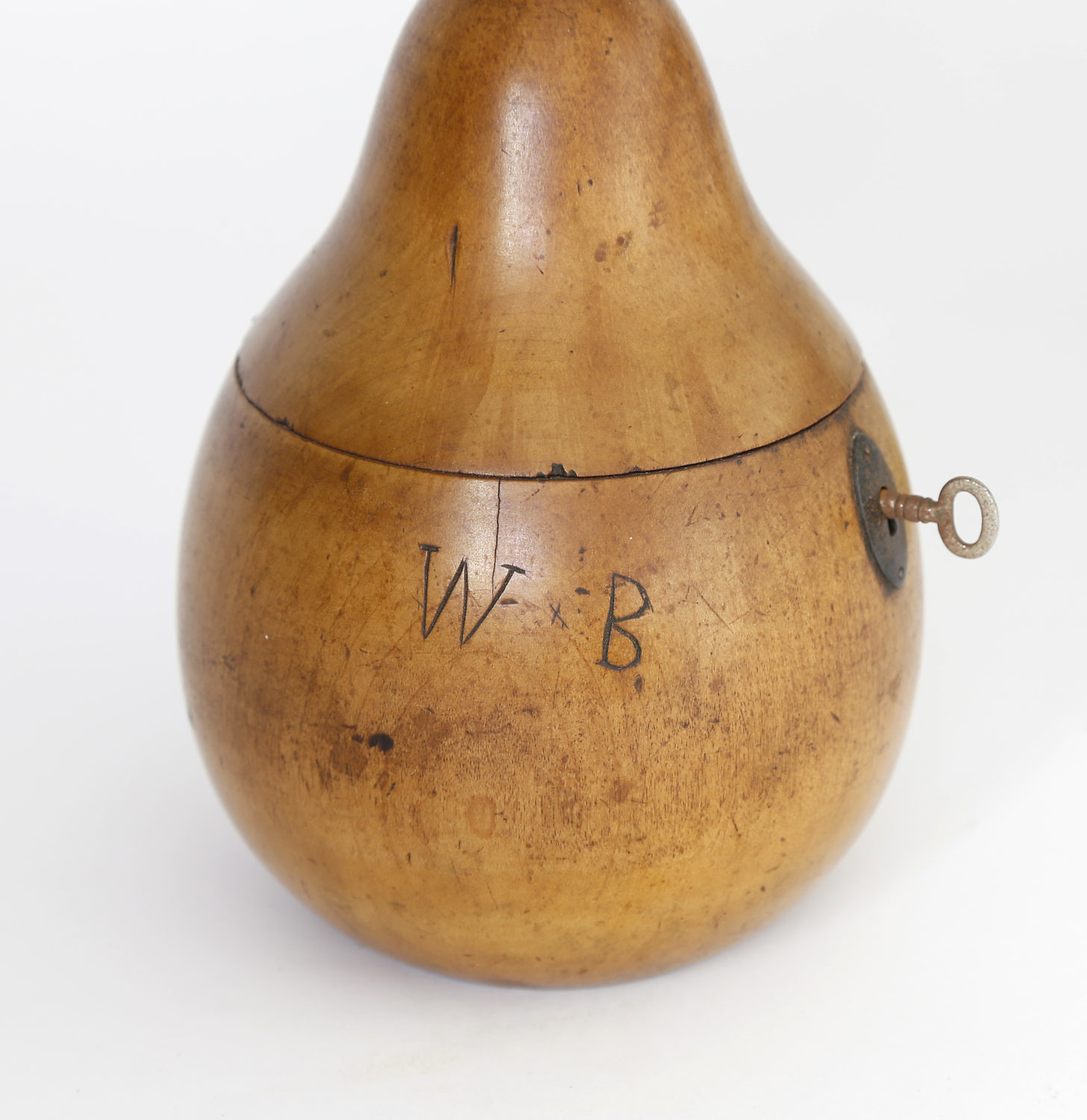 George Grove - English Fruitwood Pear Form Tea Caddy and Pair of George ...