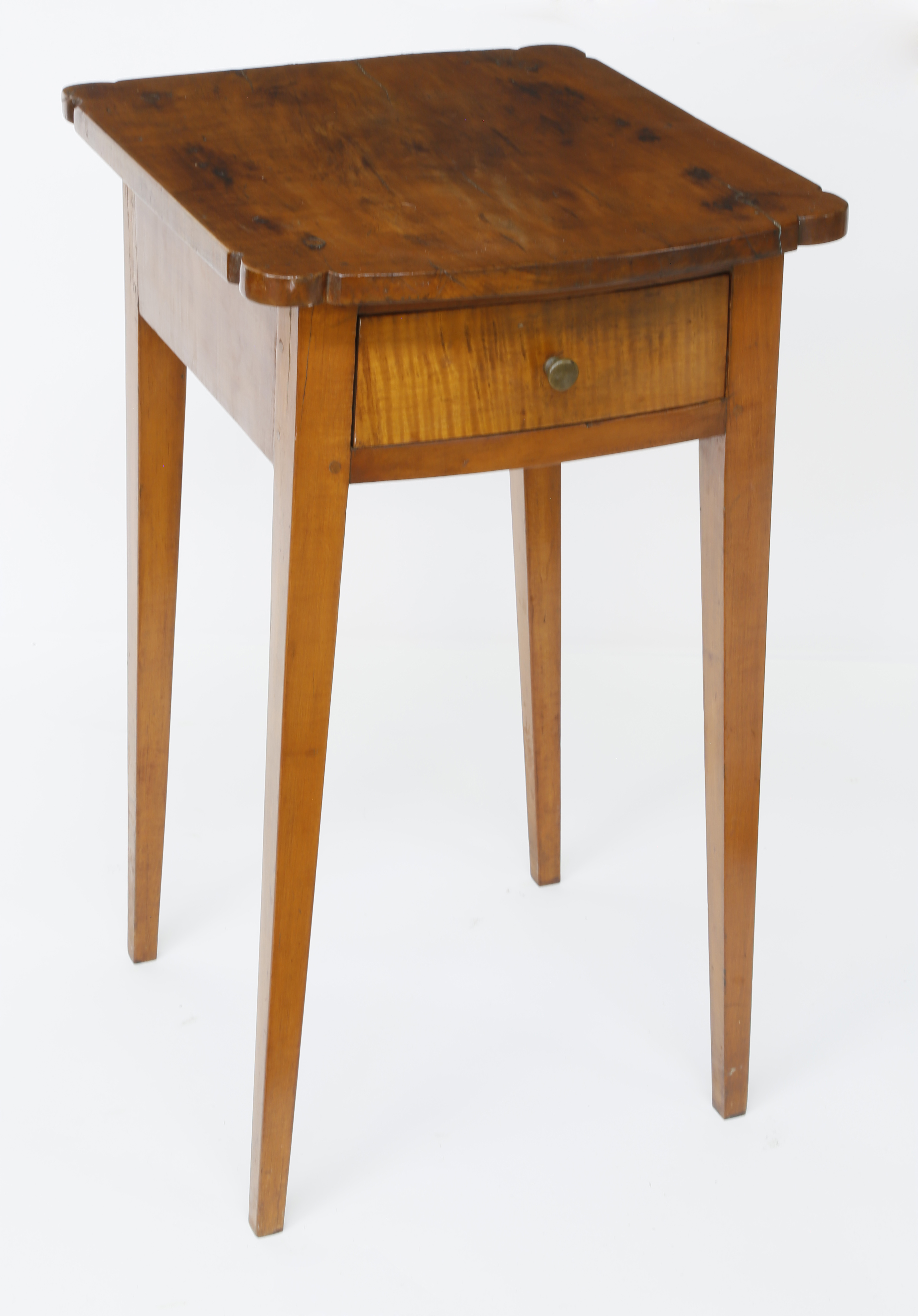 Work Table - American Hepplewhite Tiger Maple 1 Drawer Work Table ...