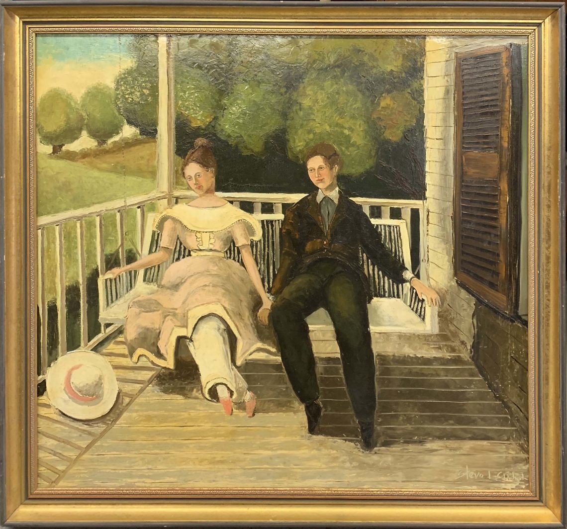 Steve Cull Oil on Canvas "The Courtship" - Rafael Osona Auctions ...