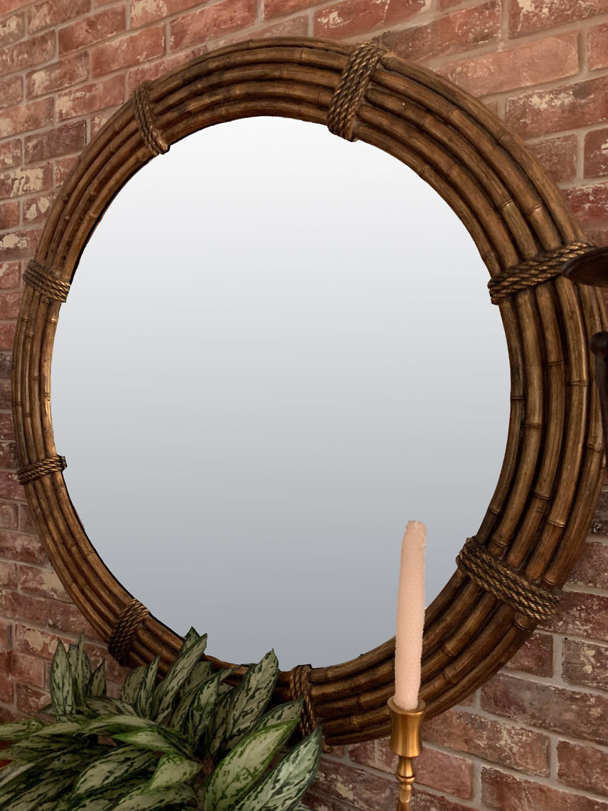 Bamboo Mirror - Bundled Bamboo Framed Beveled Mirror - Rafael Osona ...