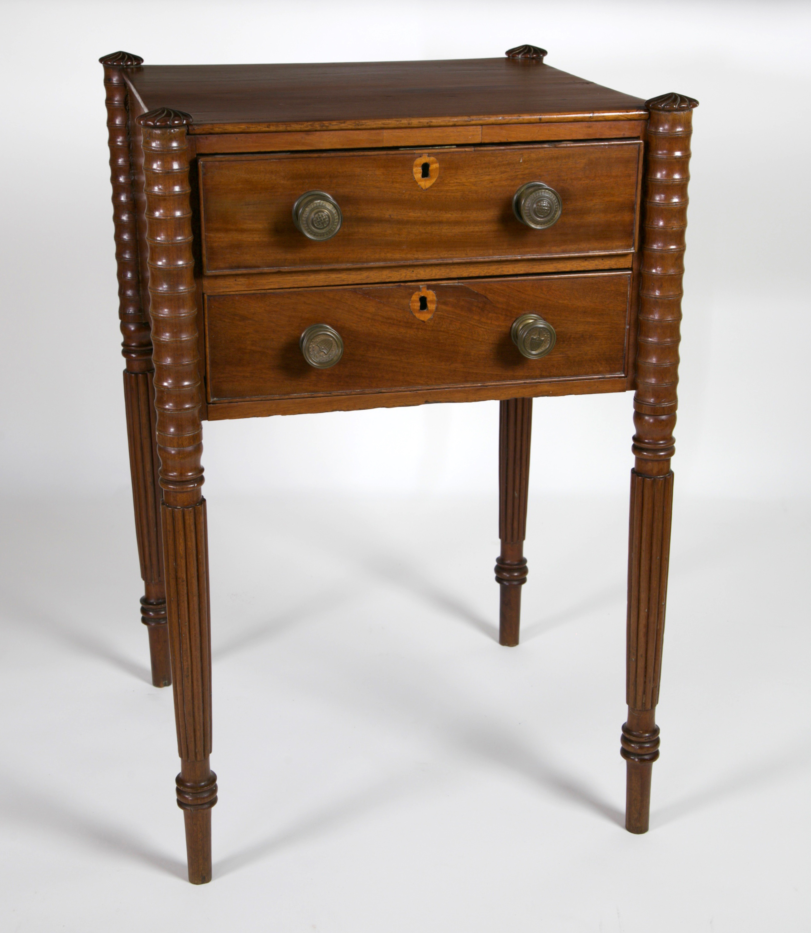 2 Drawer Night Stand - New England Federal Mahogany 2-Drawer Night ...