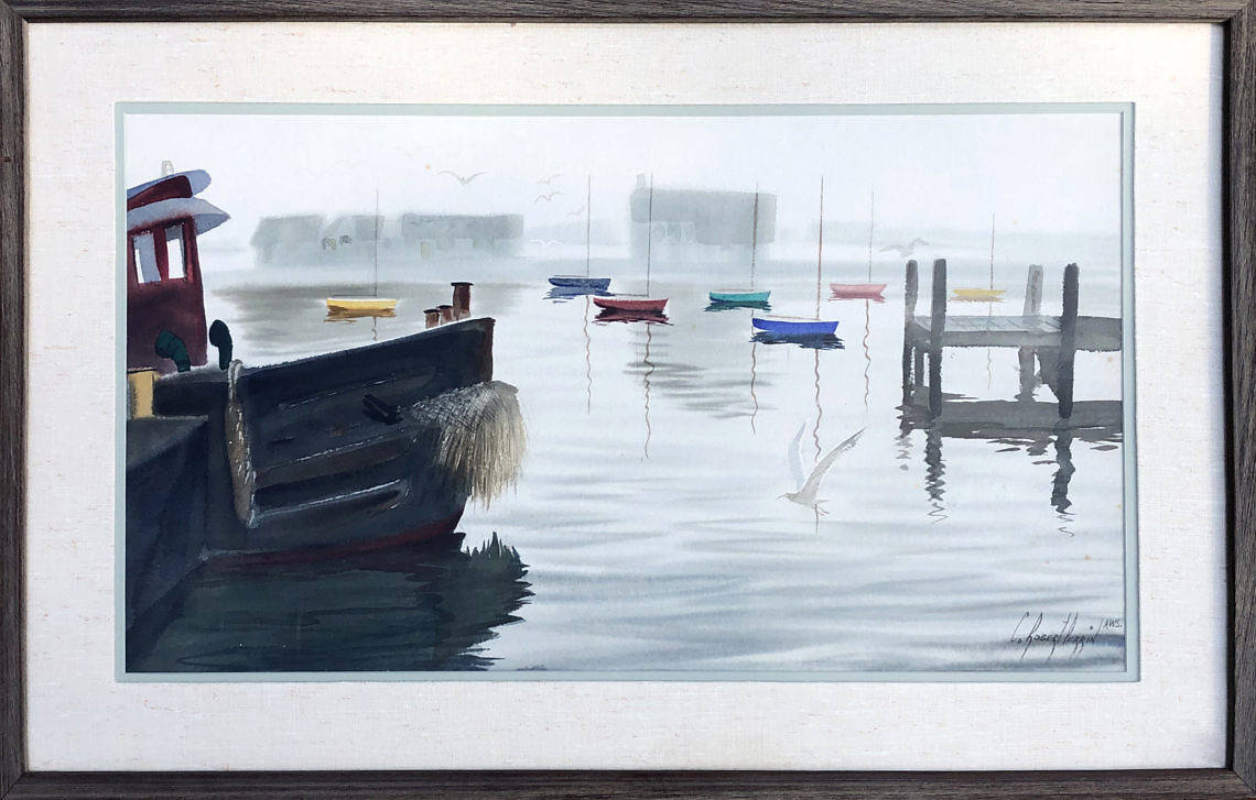 C. Robert Perrin - C. Robert Perrin Watercolor "Nantucket Rainbow Fleet ...