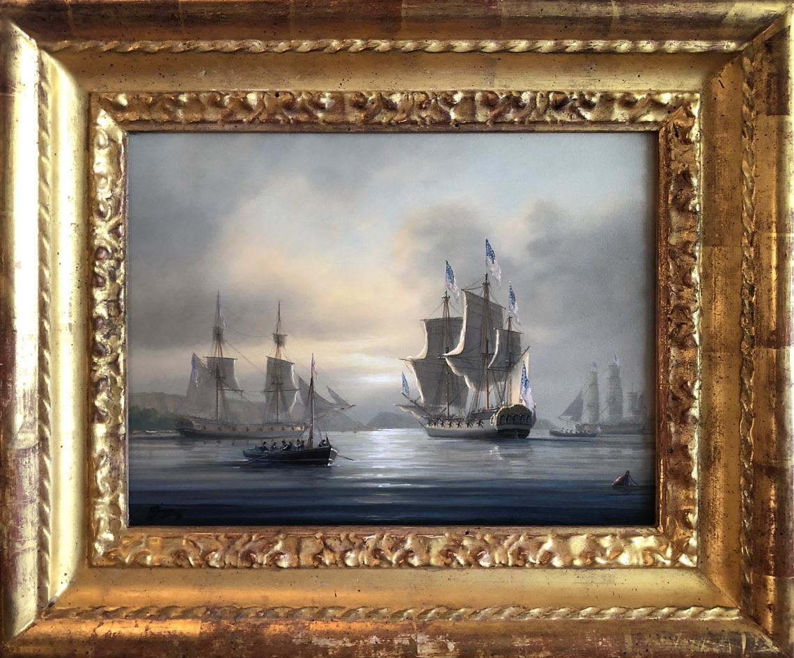 TIm Thompson - Tim Thompson Oil on Canvas "On the Hudson River ...