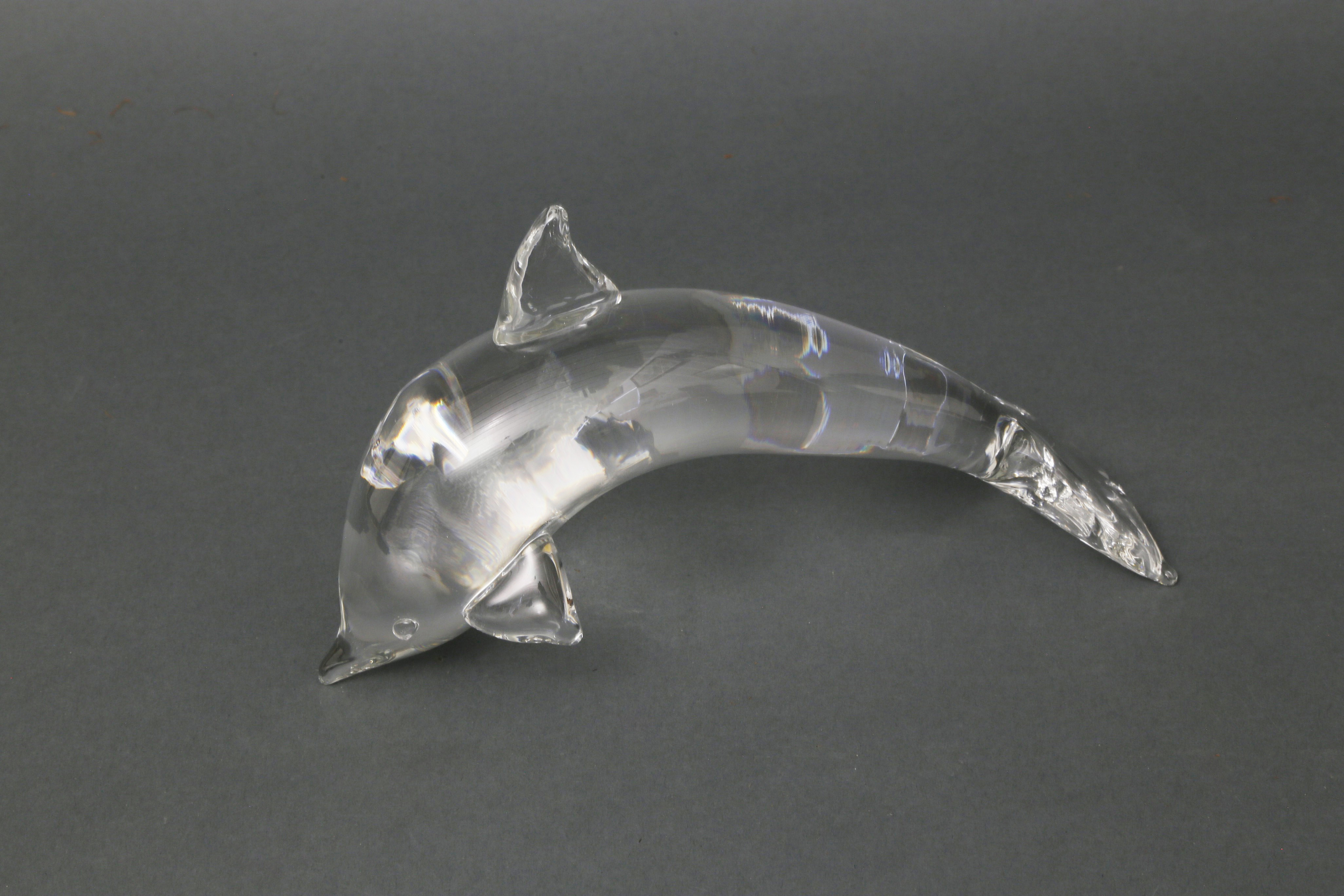 Steuben Glass Dolphin - Signed Steuben Crystal Dolphin - Rafael Osona ...