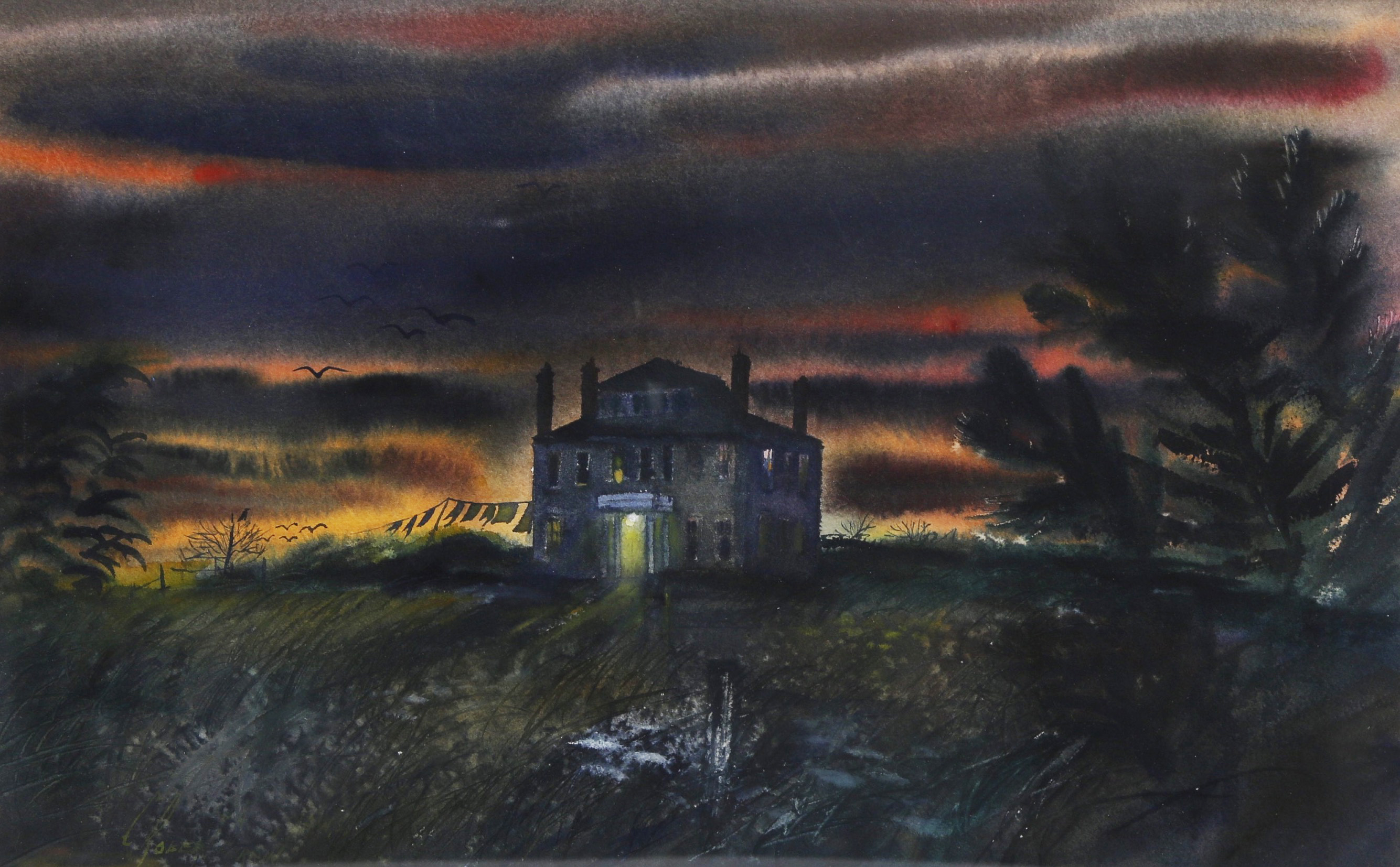 C. Robert Perrin - C. Robert Perrin Watercolor on Paper "Tashama Farm ...