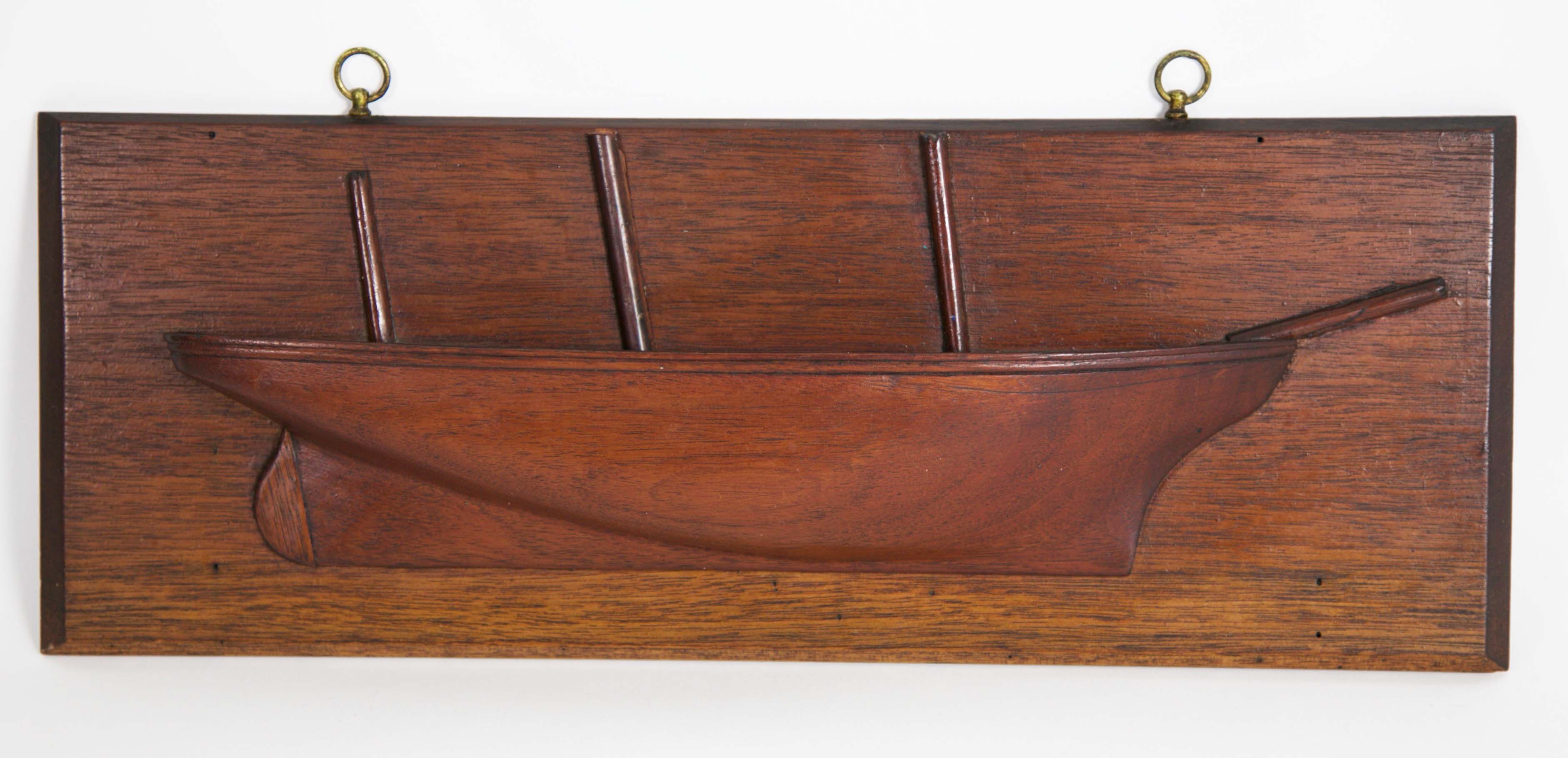 Ship Builder's Half Hull Model - Diminutive 19th Century Carved Walnut ...