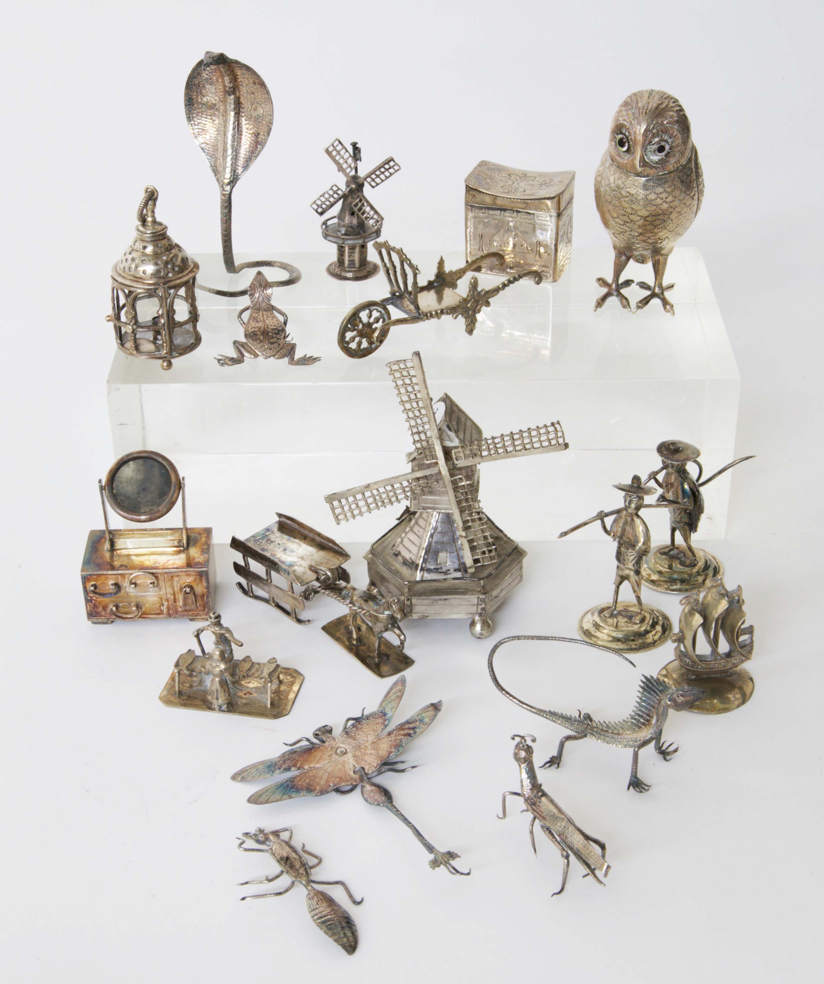 Sterling Silver Miniature Artifacts - Group of Sterling Silver ...