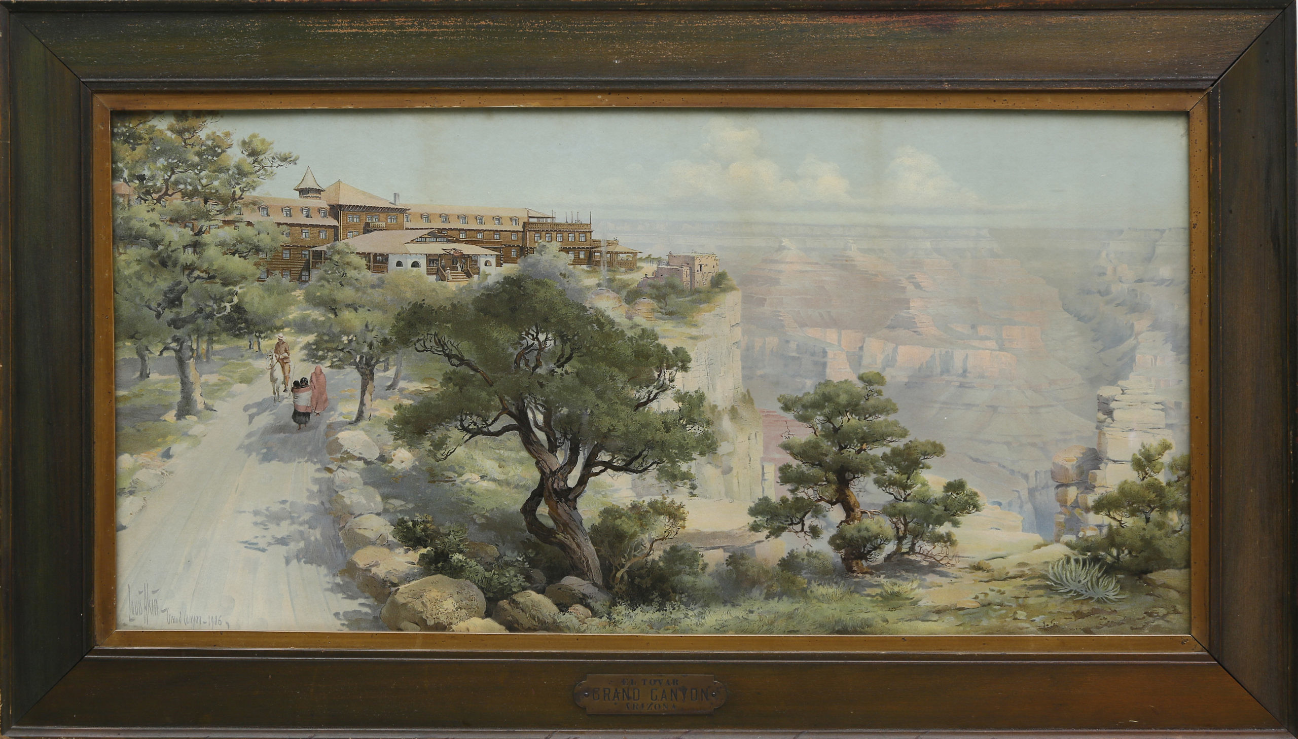 Louis Akin El Tovar Lithograph - Louis Akin Color Chromolithograph “El ...