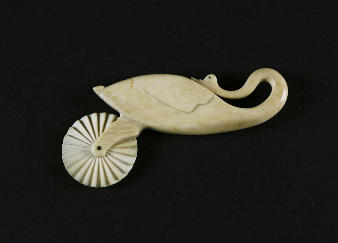 Swan Pie Crimper - Whaler Carved Whale Ivory Swan Pie Crimper, circa ...