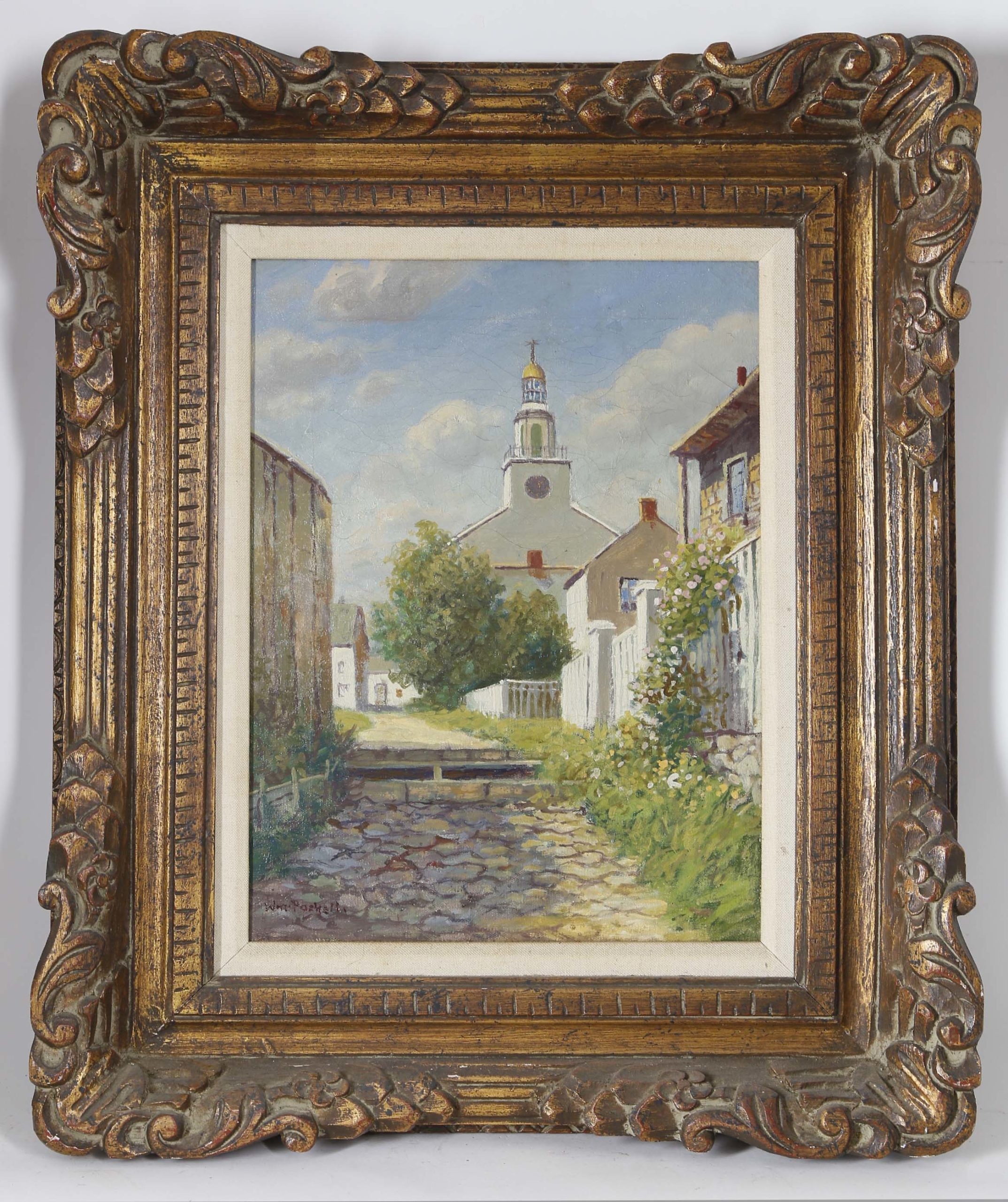 William Paskell - William Paskell Oil on Canvas "Stone Alley ...