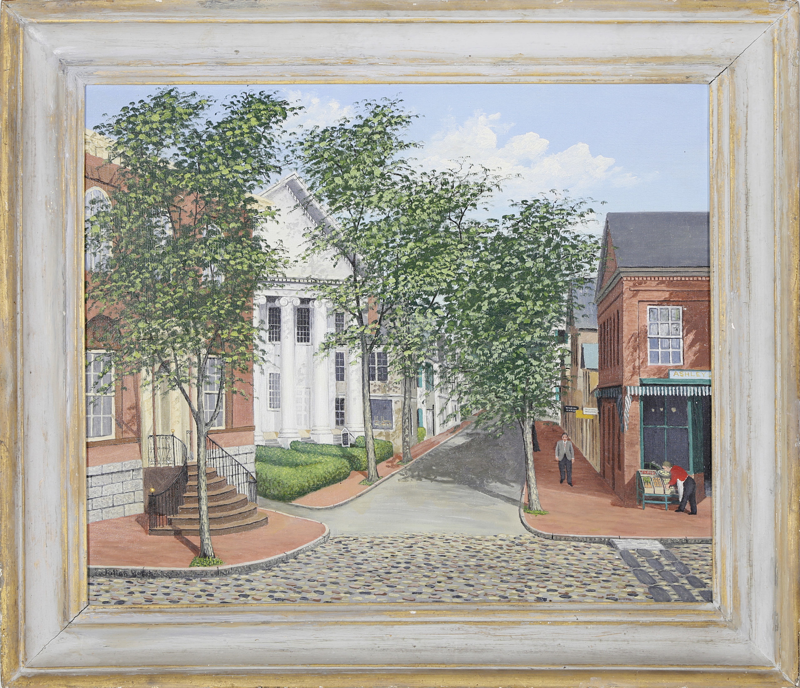 Julian Yates - Julian Yates Oil on Canvas "Center and Main Street ...