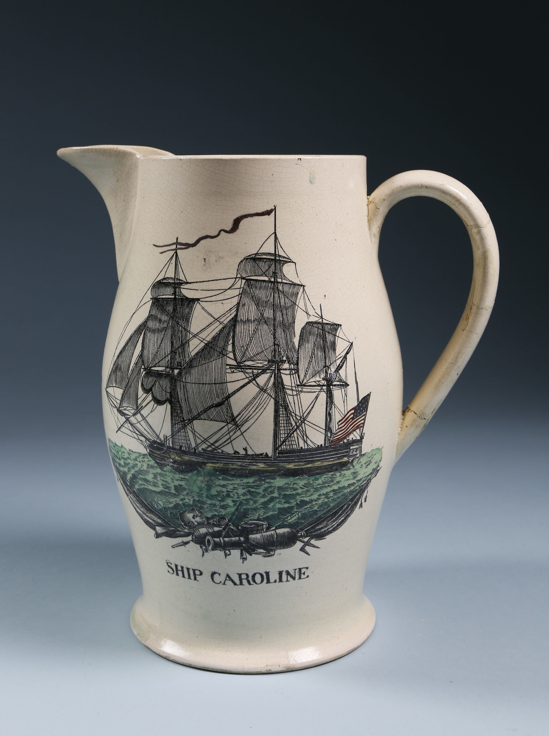 Creamware Liverpool Jug - Creamware Liverpool Jug of the American “Ship ...
