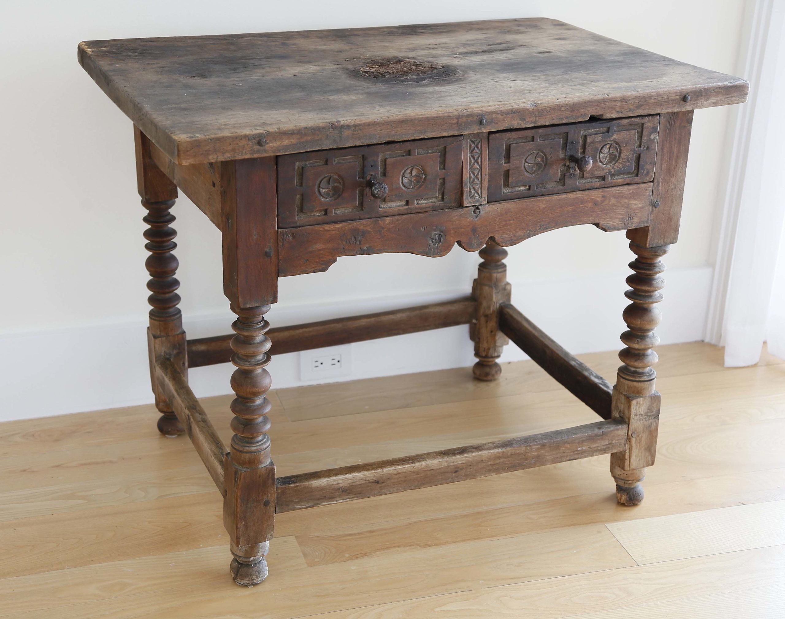 Spanish Colonial Table - Spanish Colonial Two-Drawer Table, 17th ...