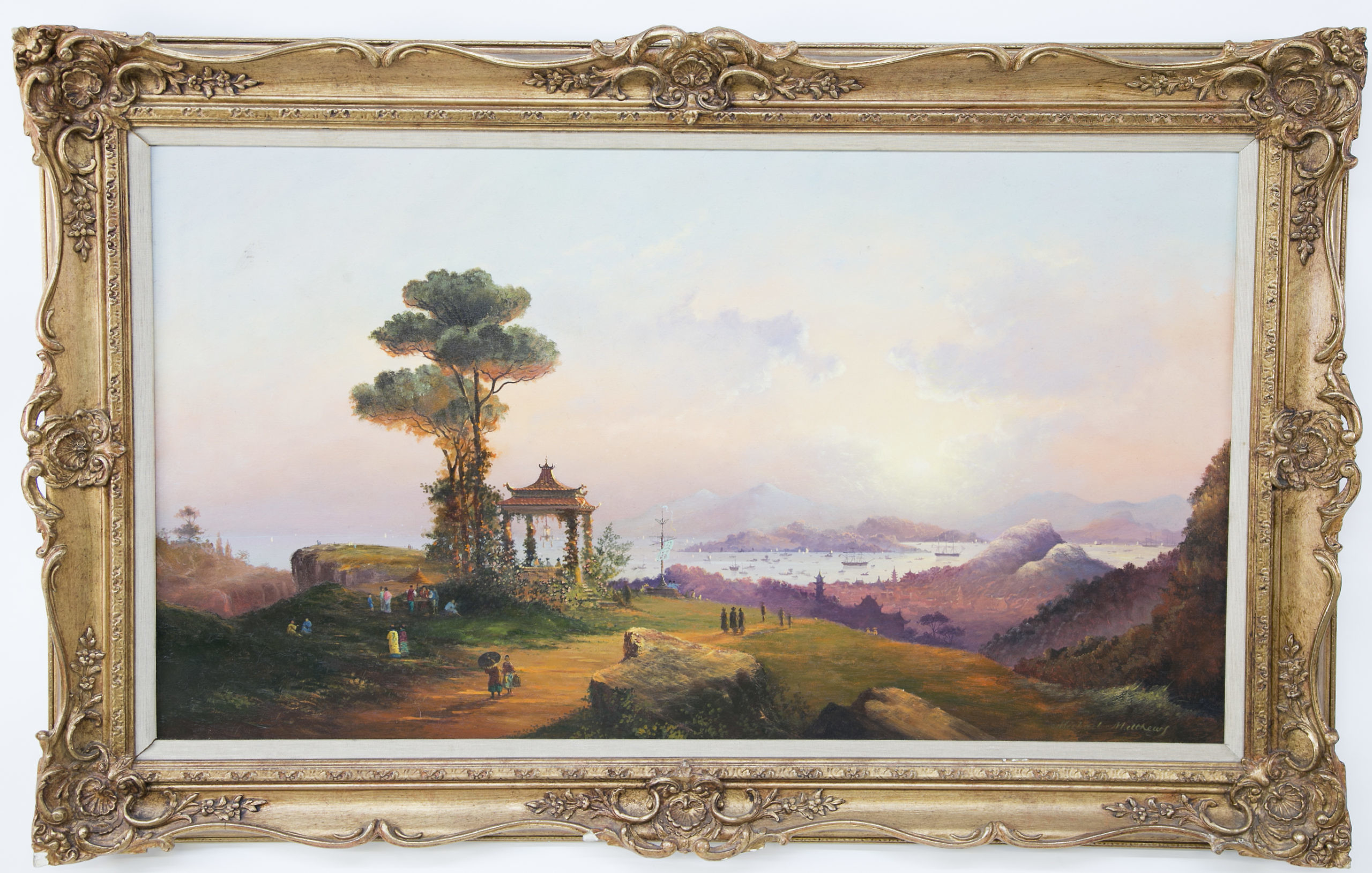 Michael Matthews Oil Chinese Port Scene - Michael Matthews Oil on Panel ...