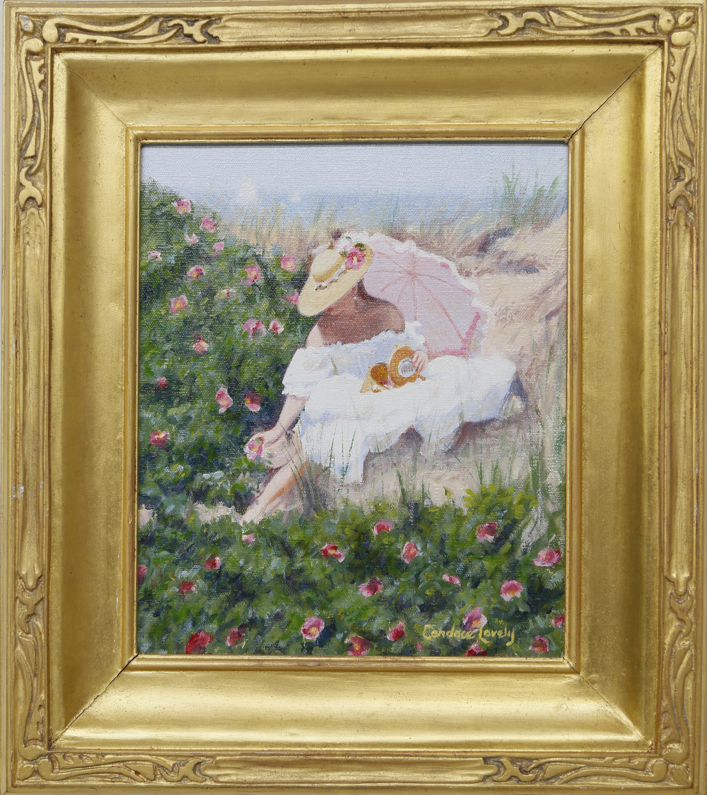 Candace Lovely Oil on Linen Nantucket Rose - Candace Lovely Oil on ...