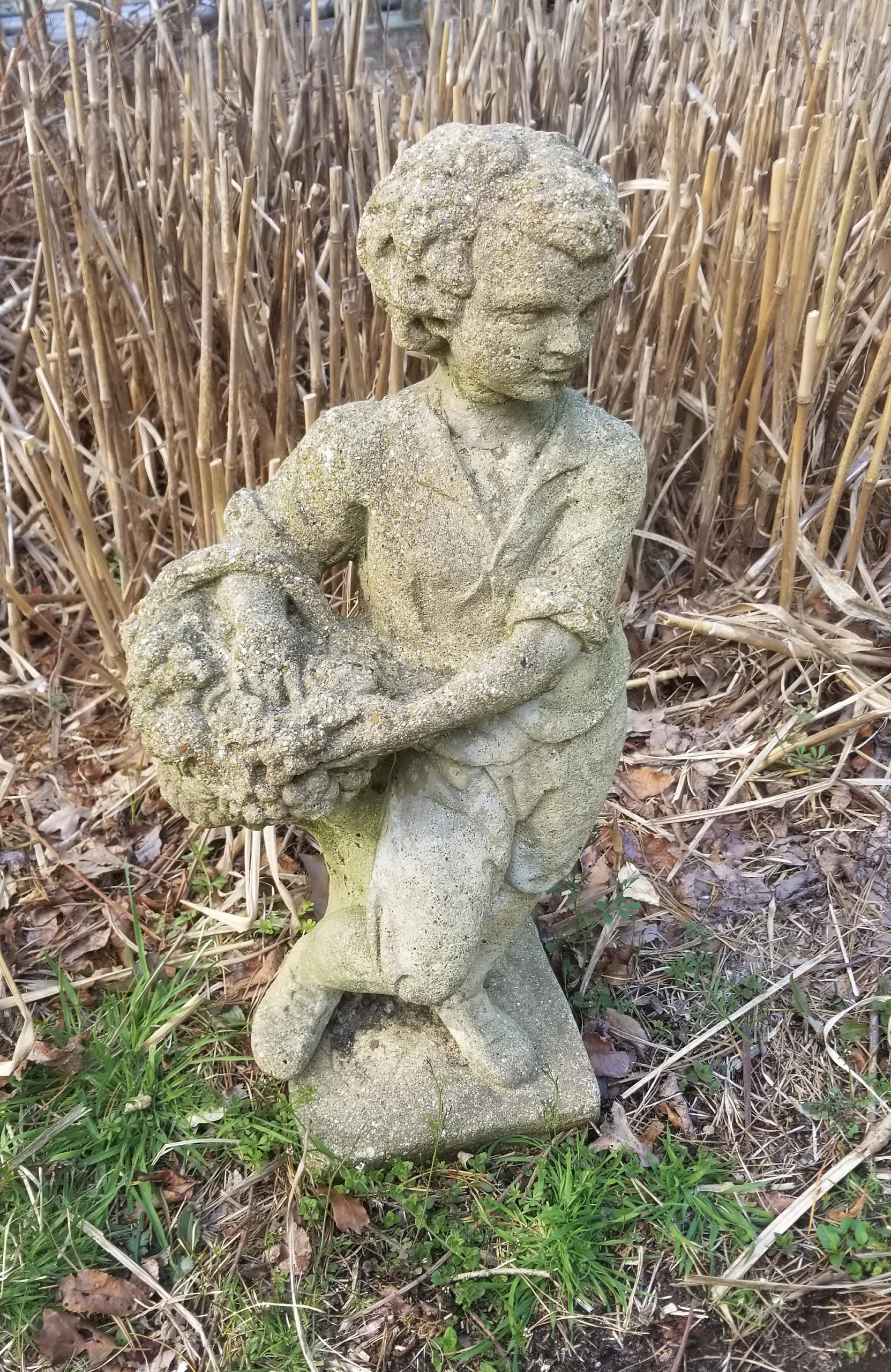 Poured Cement Figure of a Young Boy - Poured Cement Figure of a Young ...